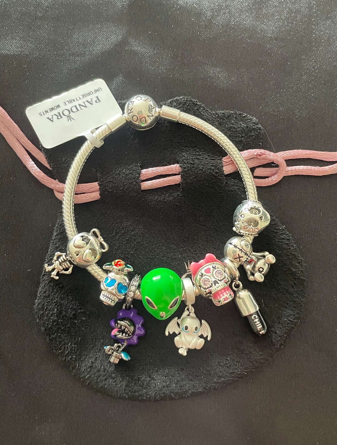 Pandora Bracelet With Dark and Cute Themed Charms - Etsy