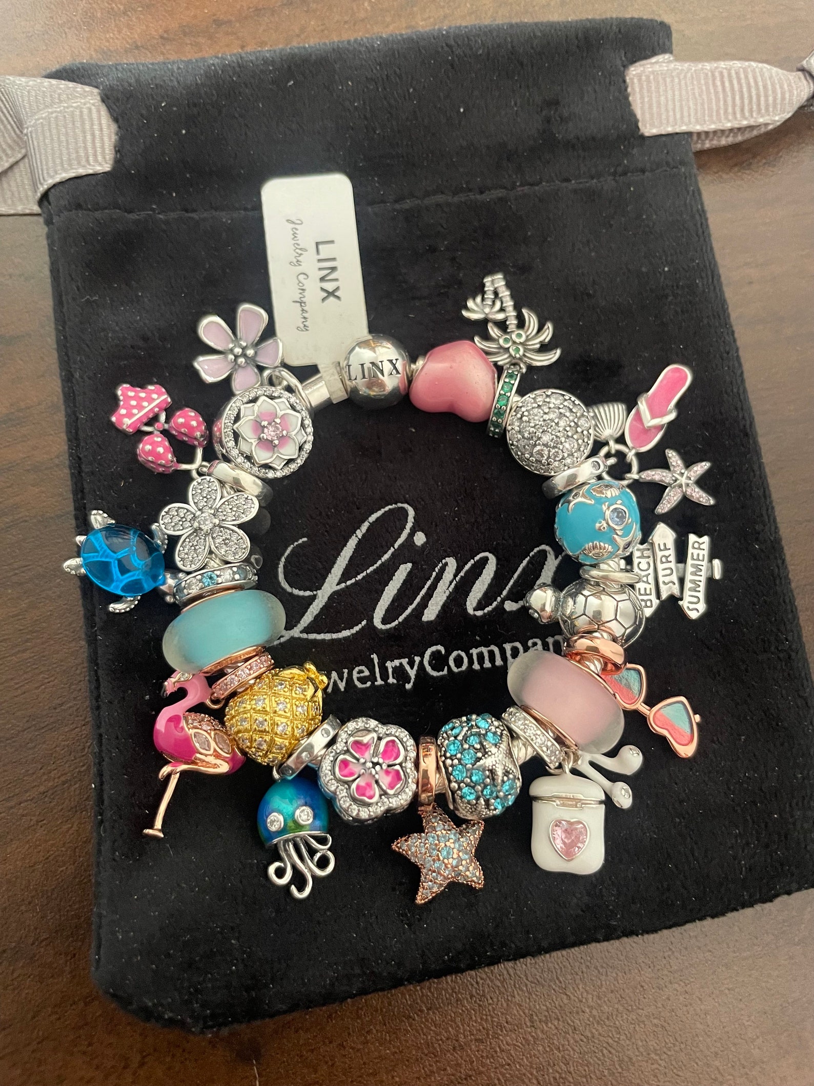 Linx Sterling Silver Charm Bracelet: Summer Beach Theme - Etsy
