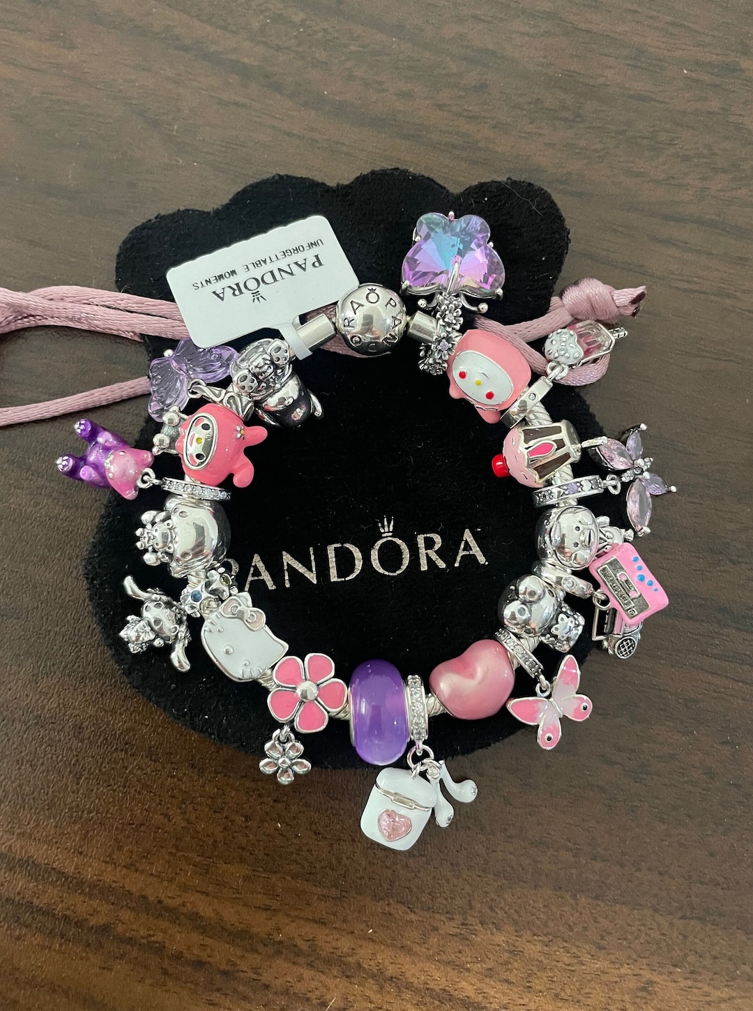 Pandora Bracelet With Pink and Purple Character Themed Charms - Etsy