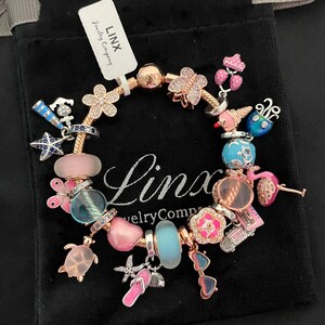 Linx Rose Gold Charm Bracelet With Beach and Summer Themed Charms - Etsy