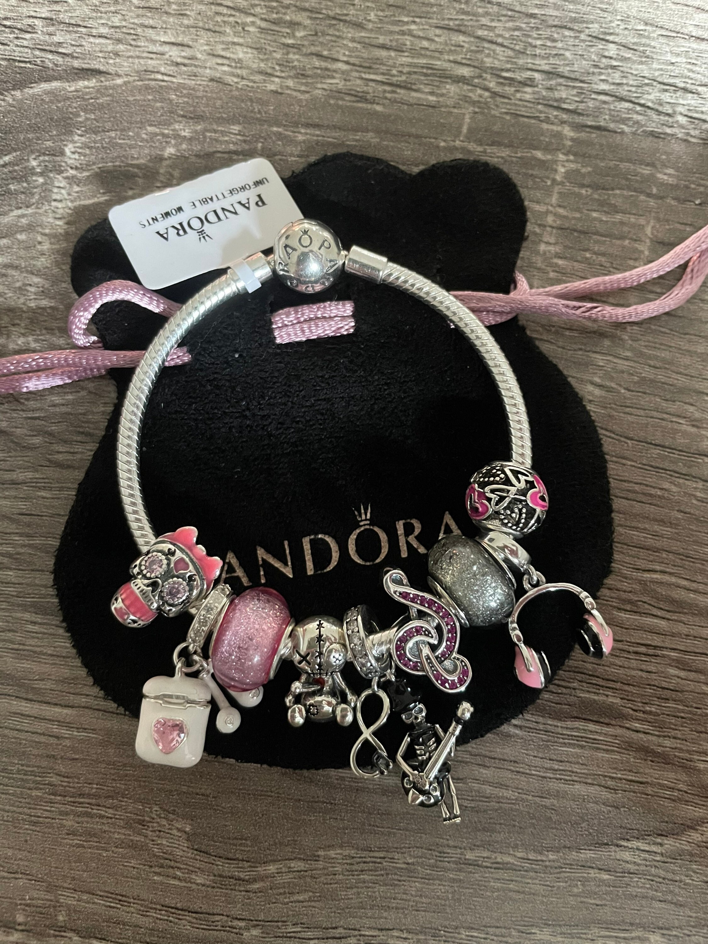 Pink And Black Pandora Bracelet