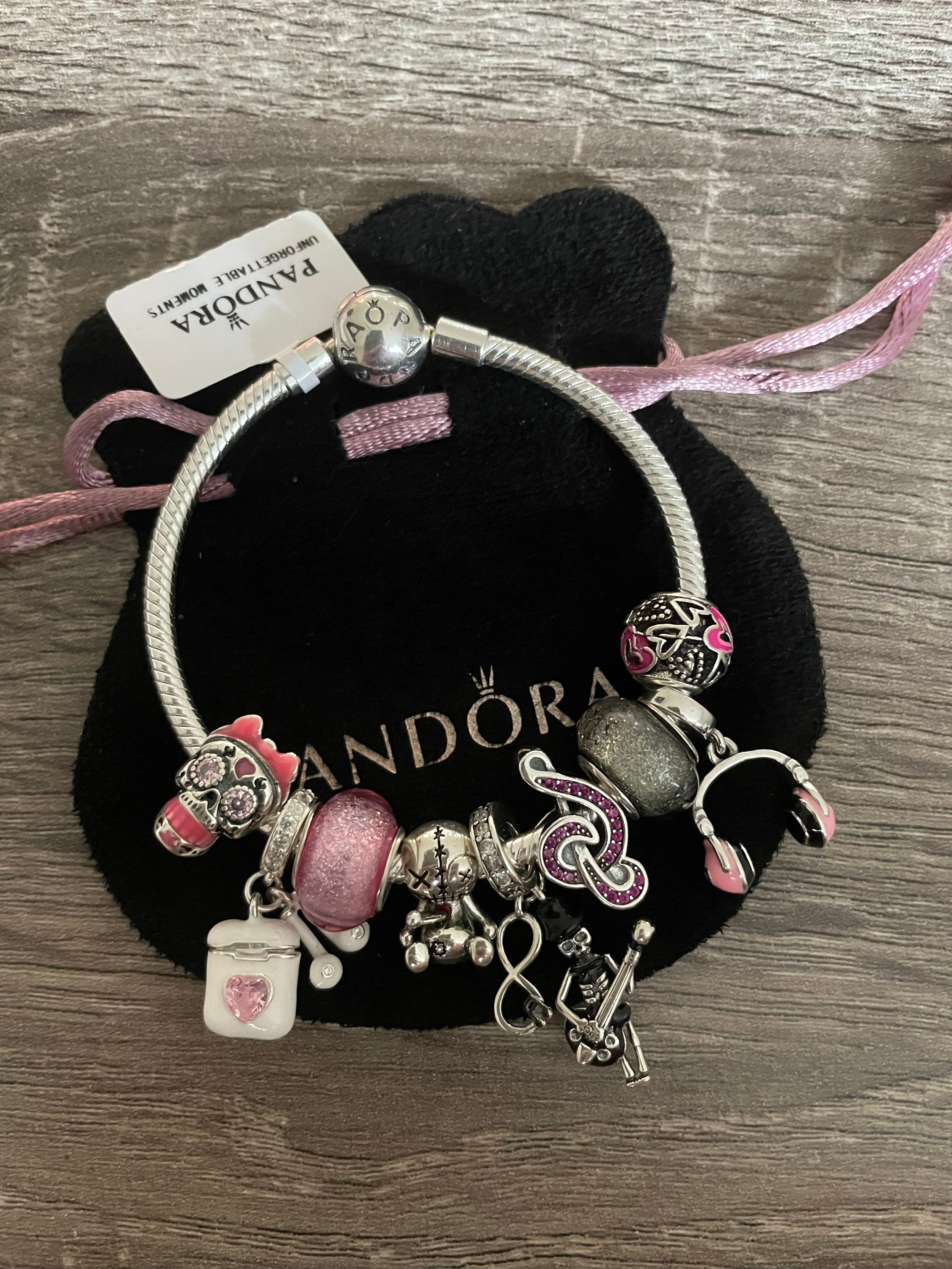 Pink And Black Pandora Bracelet