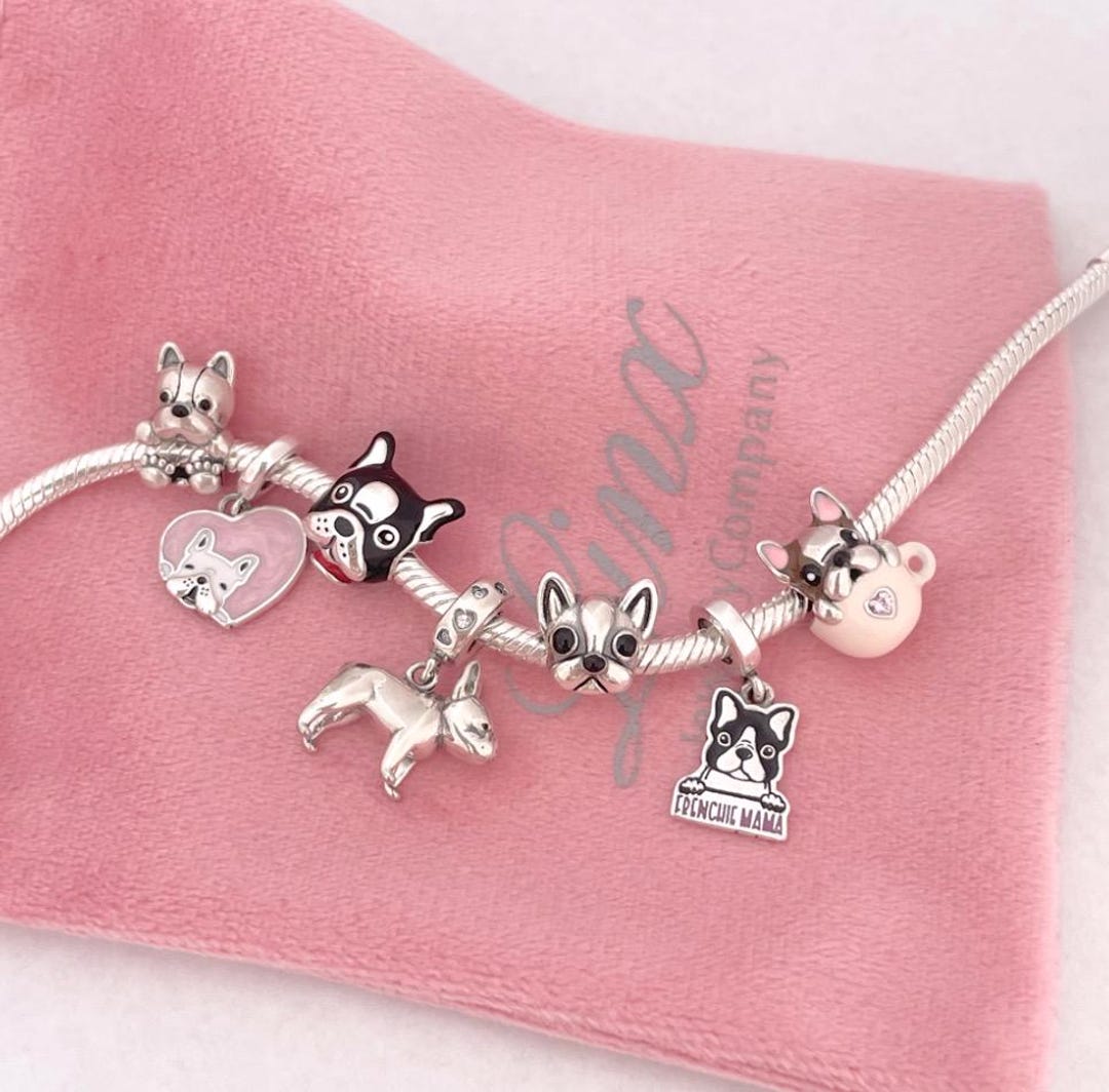 Linx Snake Chain Bracelet With French Bulldog Frenchie Themed Charms ...