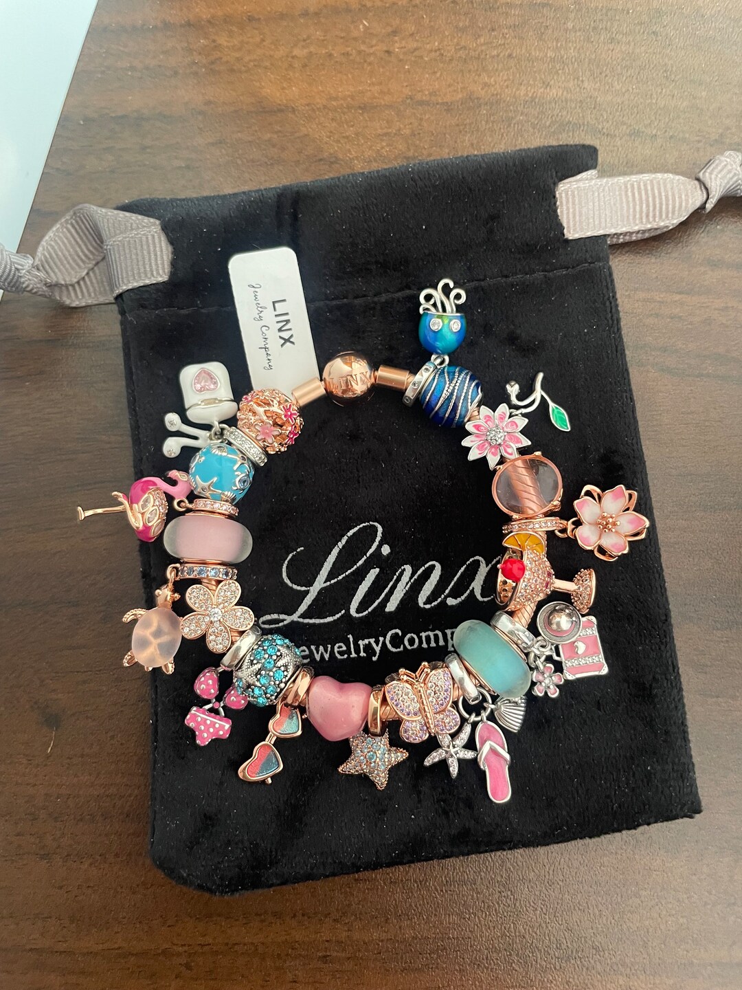 Linx Rose Gold Charm Bracelet With Beach and Summer Themed Charms - Etsy