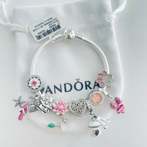 Pandora Bracelet With Pink Themed Charms - Etsy