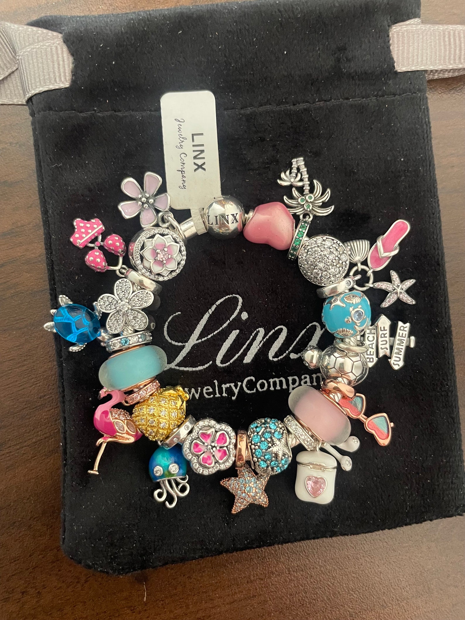 Linx Sterling Silver Charm Bracelet: Summer Beach Theme - Etsy