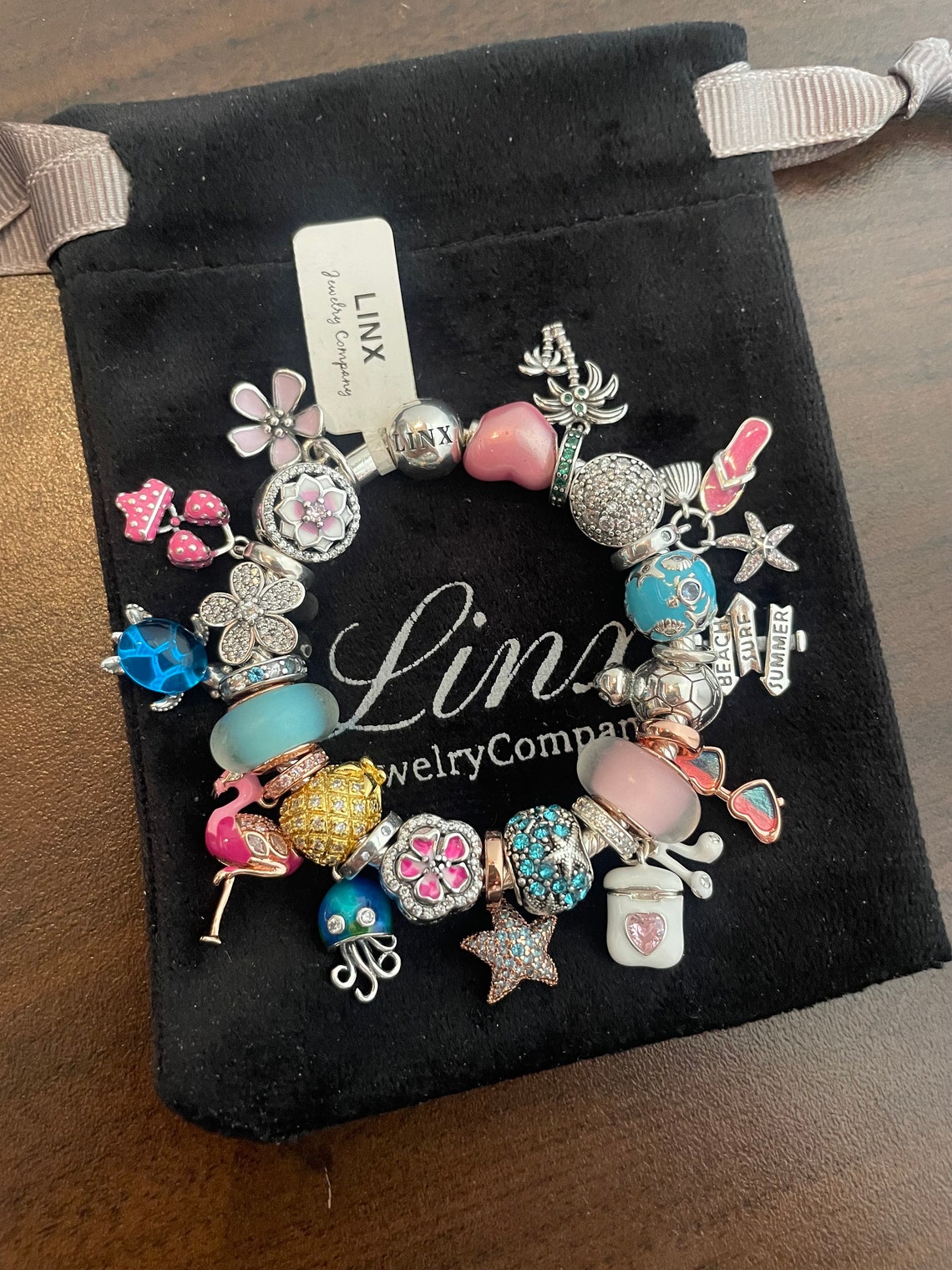 Linx Sterling Silver Charm Bracelet: Summer Beach Theme - Etsy