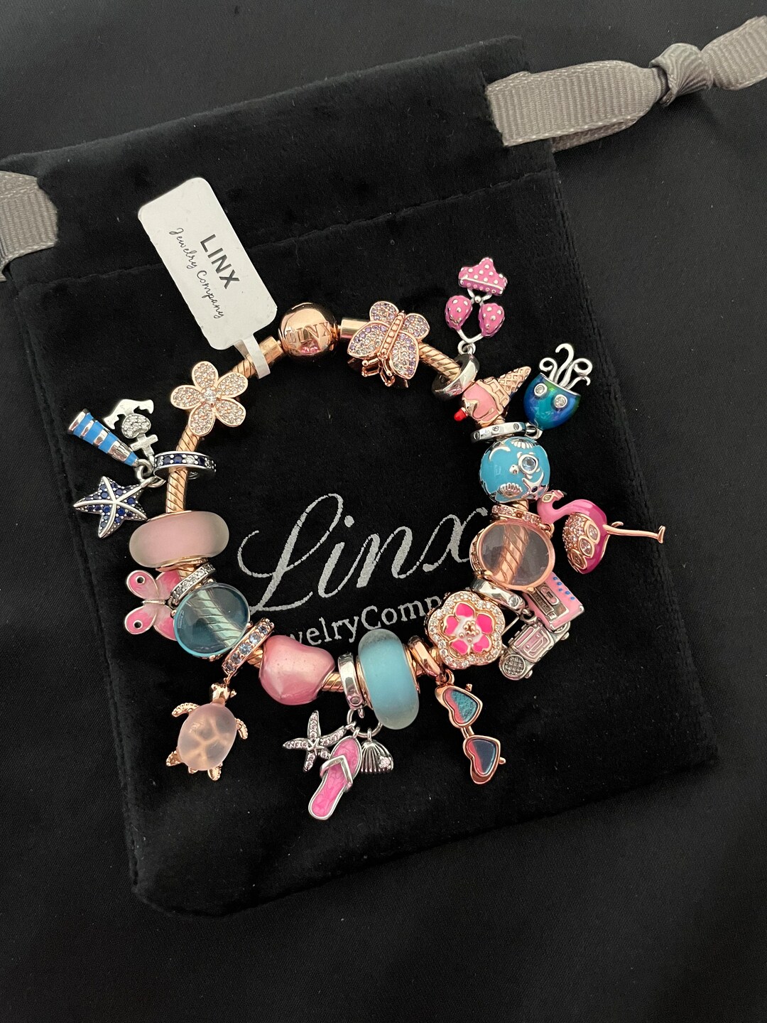 Linx Rose Gold Charm Bracelet With Beach and Summer Themed Charms - Etsy