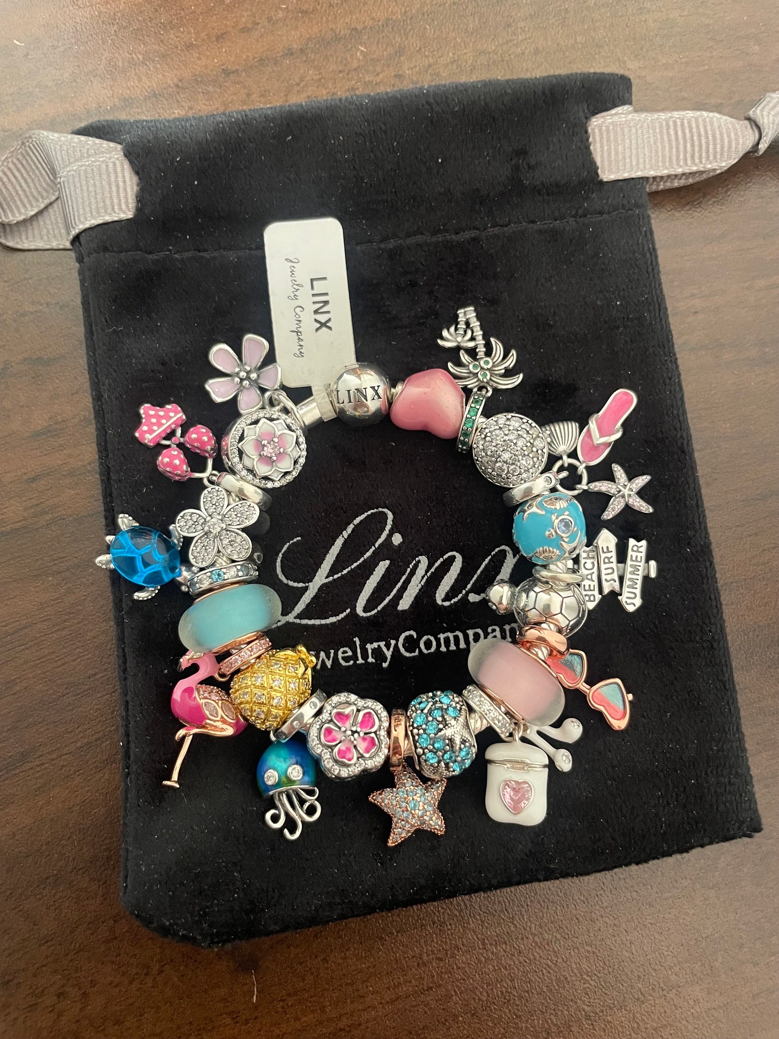 Linx Sterling Silver Charm Bracelet: Summer Beach Theme - Etsy
