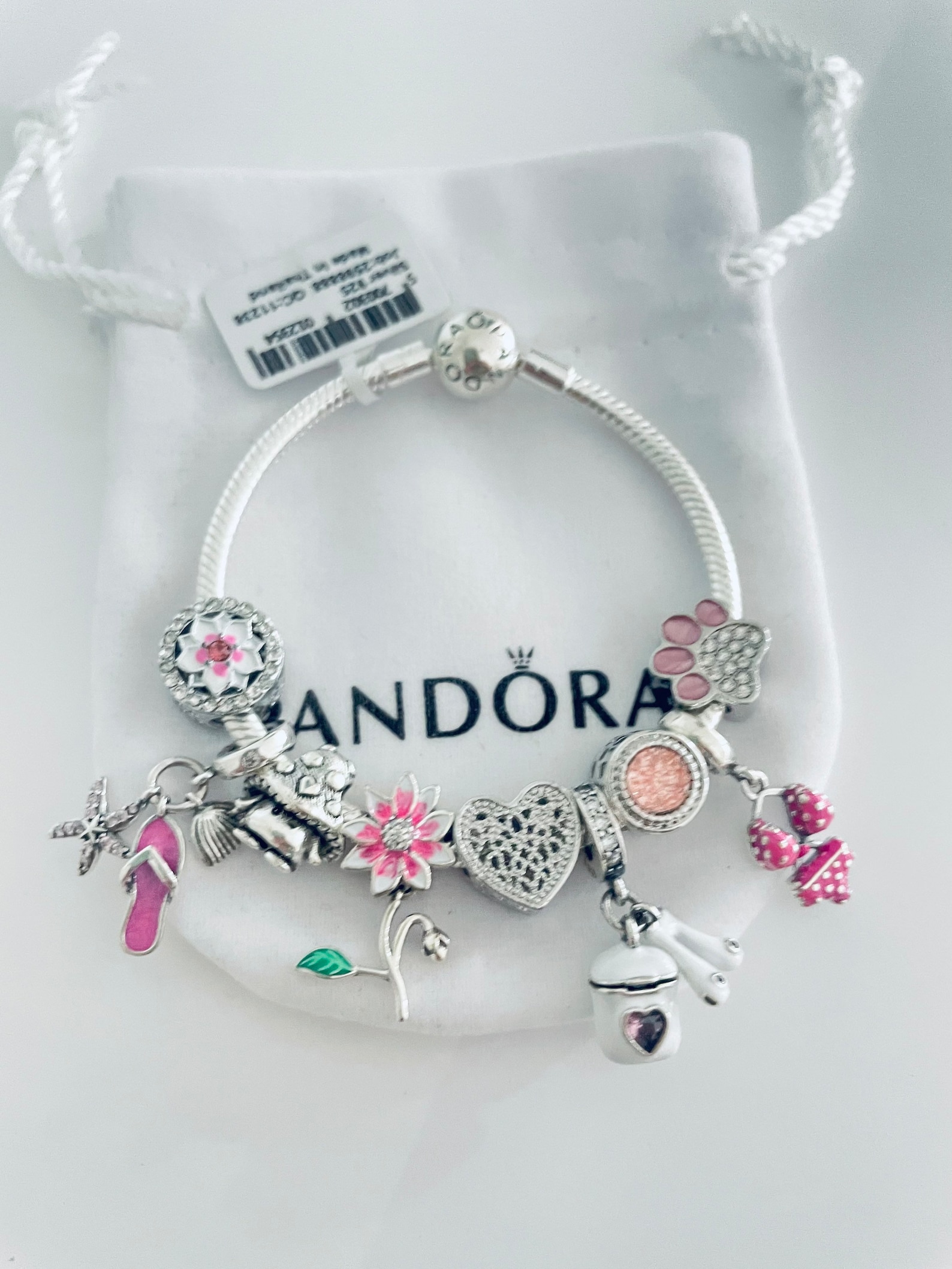 Pandora Bracelet With Pink Themed Charms - Etsy