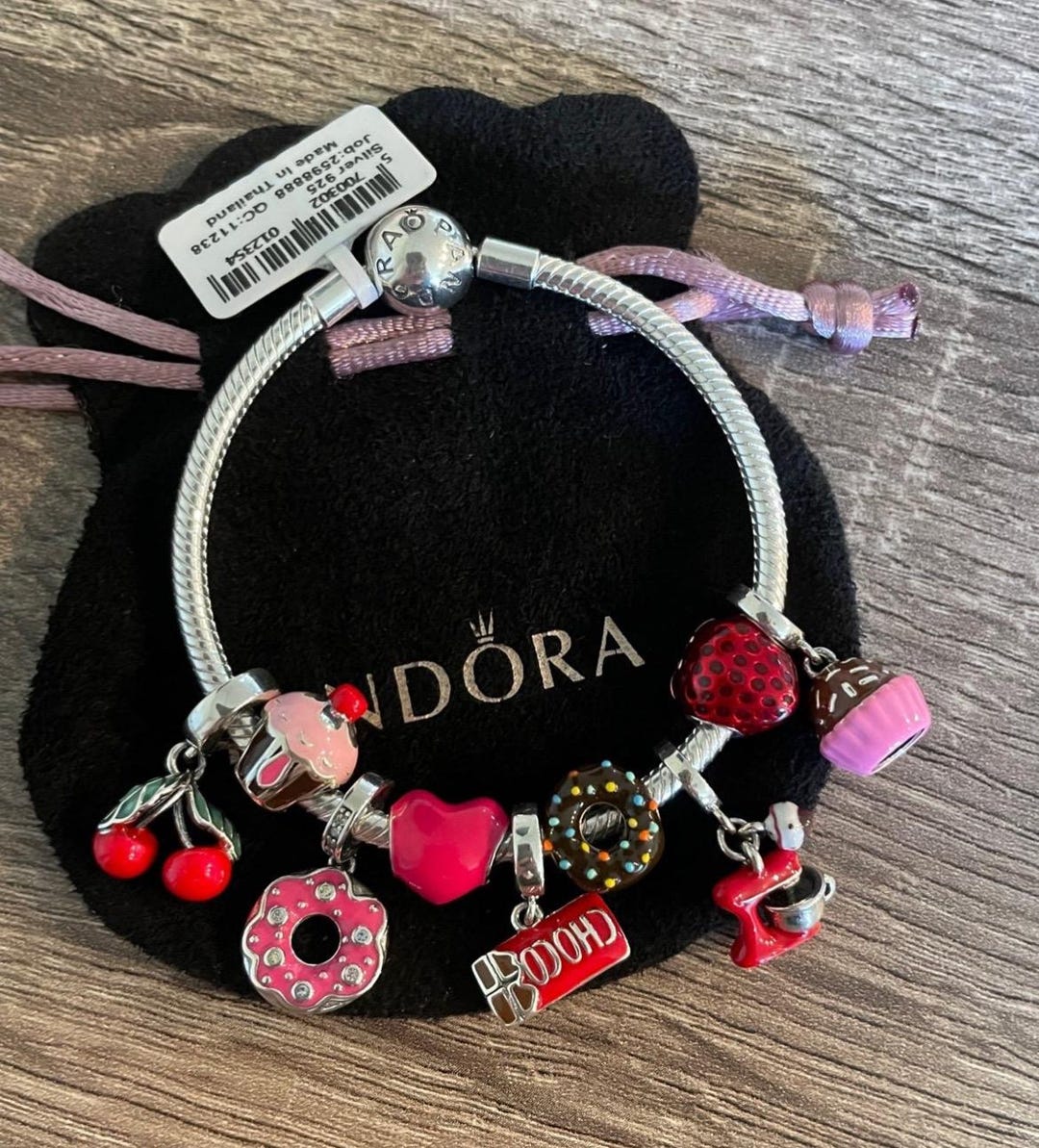 Pandora Moments Smooth Snake Chain Bracelet With Linx Sweets and Baking ...