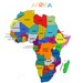 Digital Map of Africa, Colorful Home or Office Wall Art Deco Map of ...