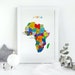 Digital Map of Africa Colorful Home or Office Wall Art Deco - Etsy