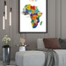 Digital Map of Africa, Colorful Home or Office Wall Art Deco Map of ...