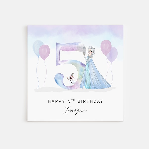 Frozen 5th Birthday Card - Etsy UK