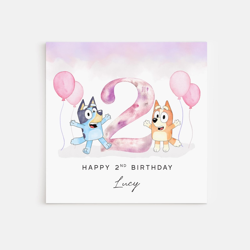 Bluey Card 2nd Birthday - Etsy UK