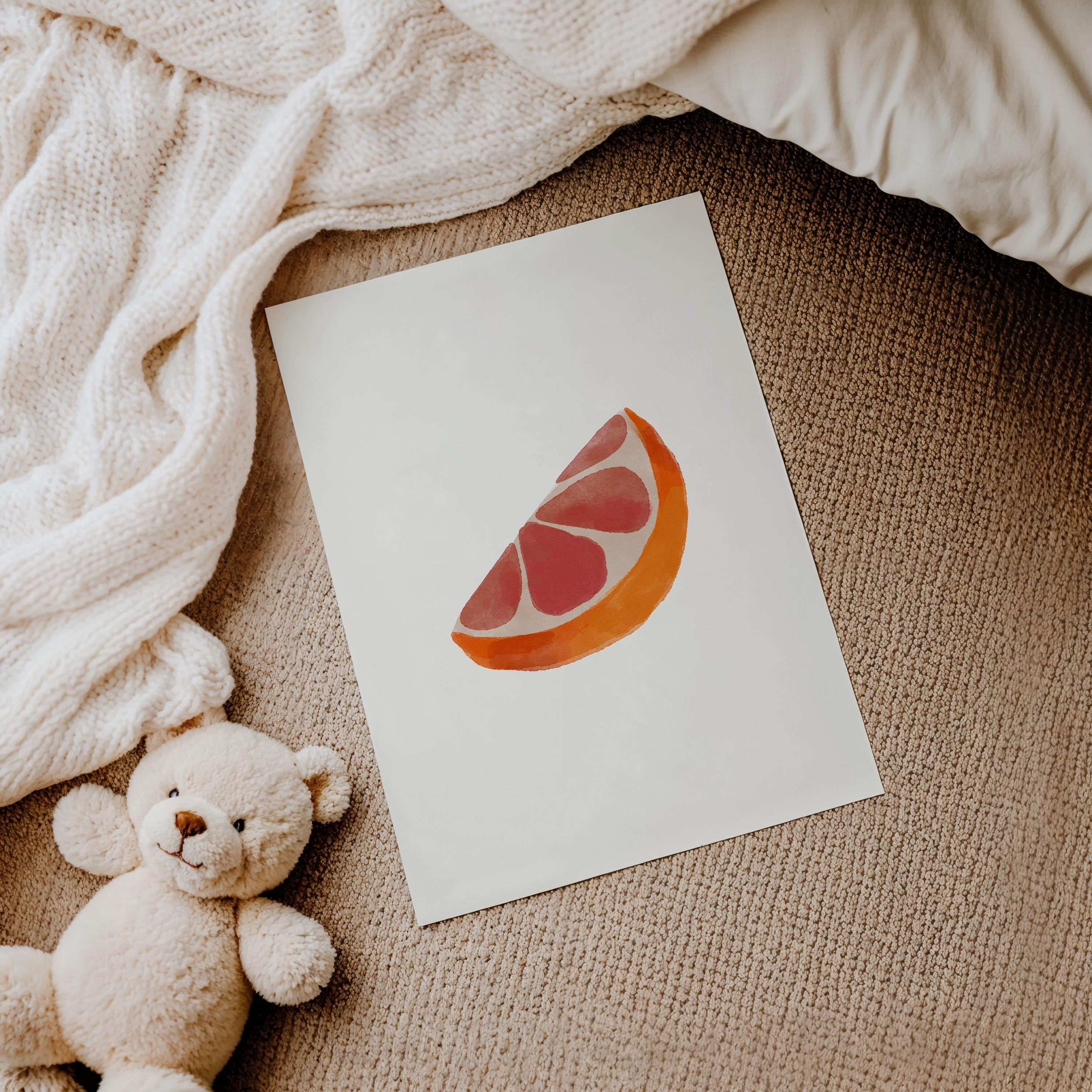 Watercolor Orange Print, Citrus Fruit Wall Art, Kitchen & Dining Decor ...