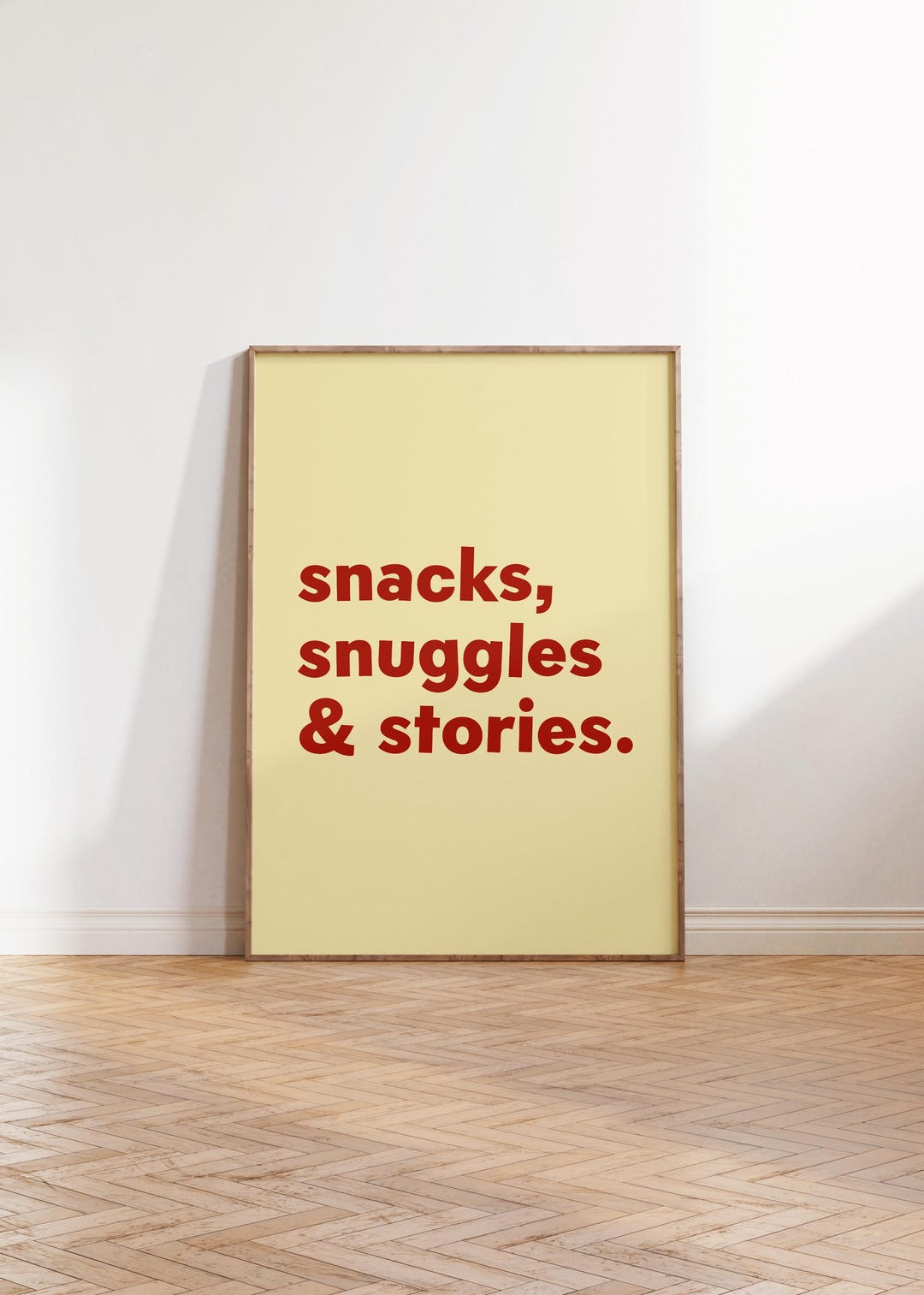 Snacks Snuggles & Stories Print, Cozy Quote Wall Art, Kids Bedroom ...