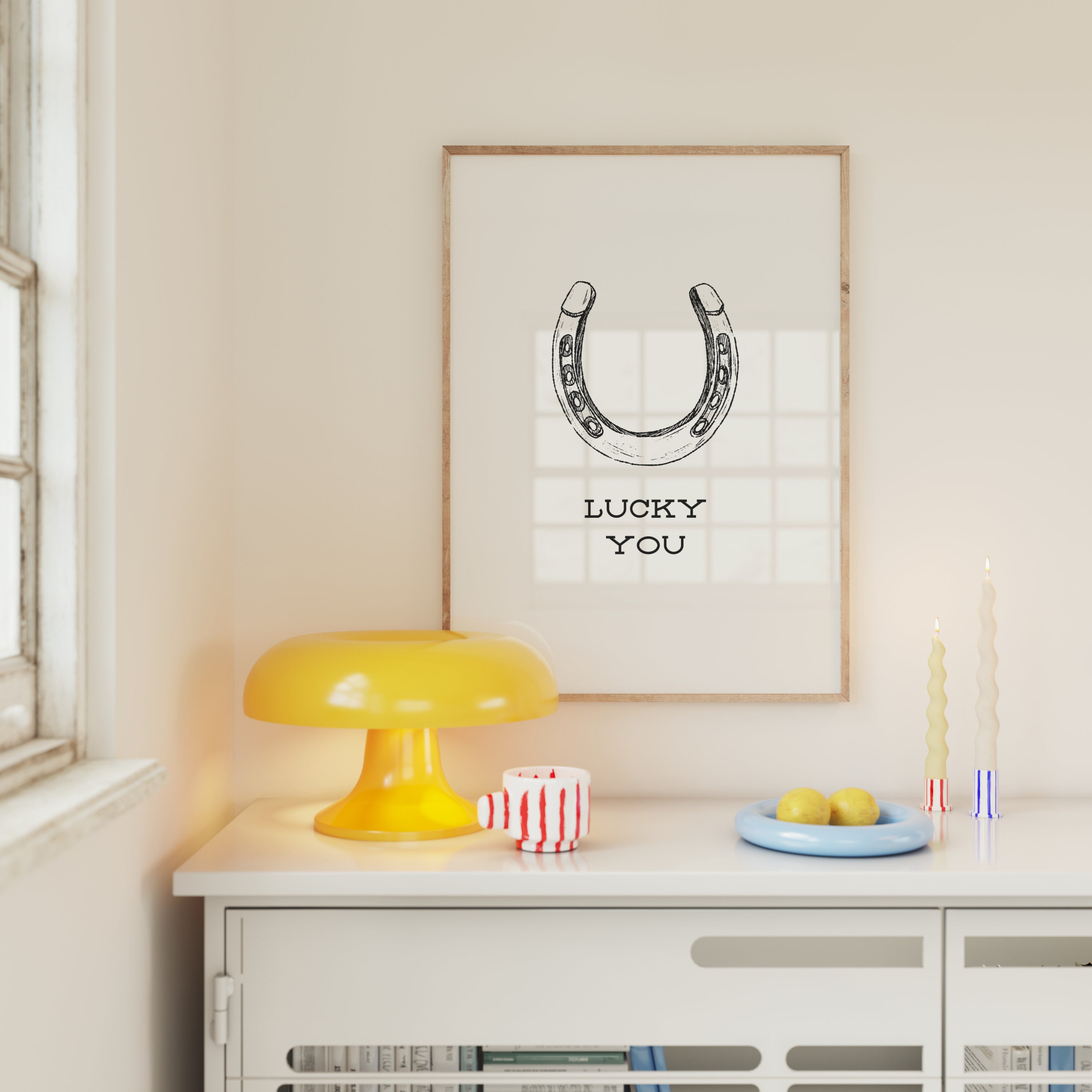Lucky You Print, Horseshoe Poster, Cowboy Cowgirl Wall Art, Retro South ...