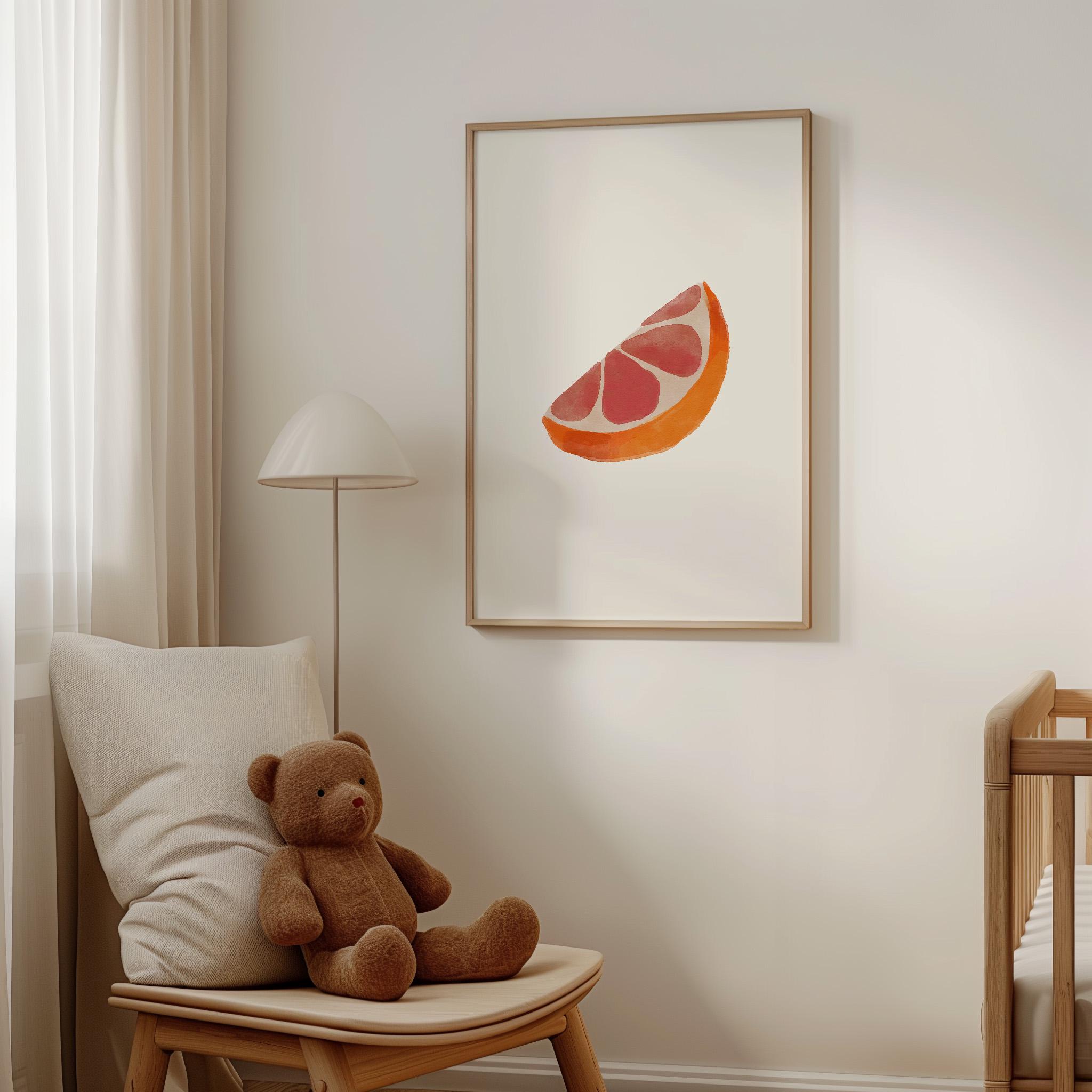 Watercolor Orange Print, Citrus Fruit Wall Art, Kitchen & Dining Decor ...