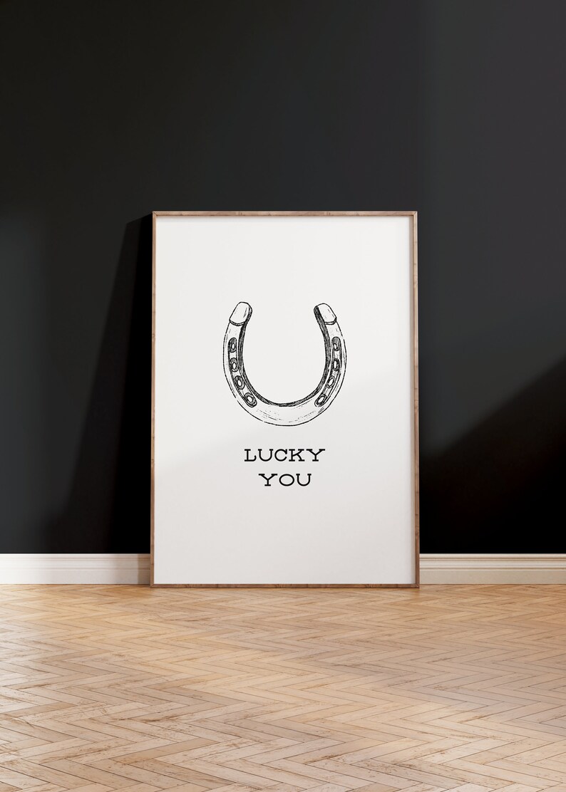 Lucky You Print, Horseshoe Poster, Cowboy Cowgirl Wall Art, Retro South ...