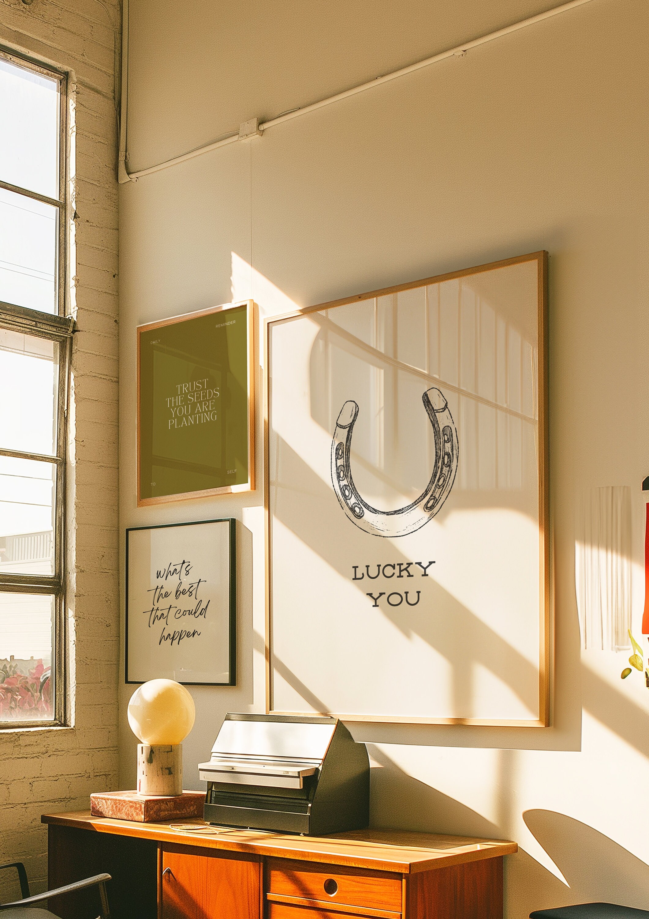 Lucky You Print, Horseshoe Poster, Cowboy Cowgirl Wall Art, Retro South ...