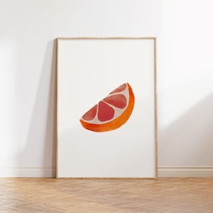 Watercolor Orange Print, Citrus Fruit Wall Art, Kitchen & Dining Decor ...