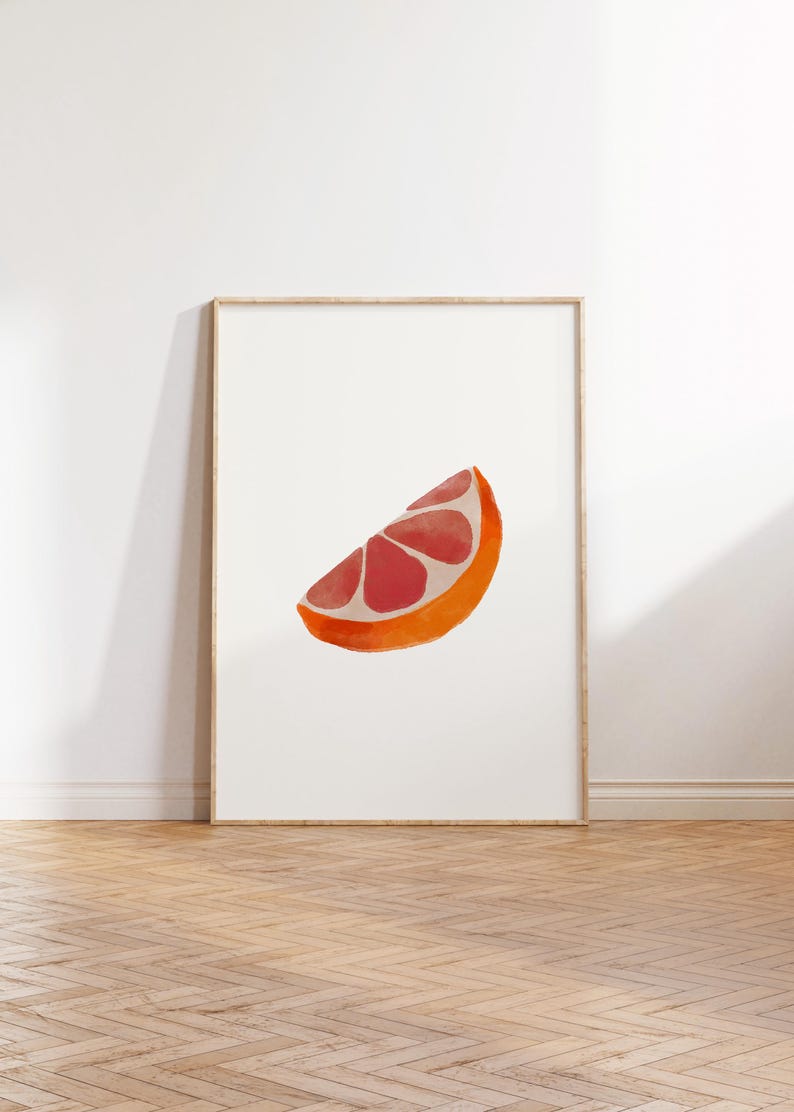 Watercolor Orange Print, Citrus Fruit Wall Art, Kitchen & Dining Decor ...