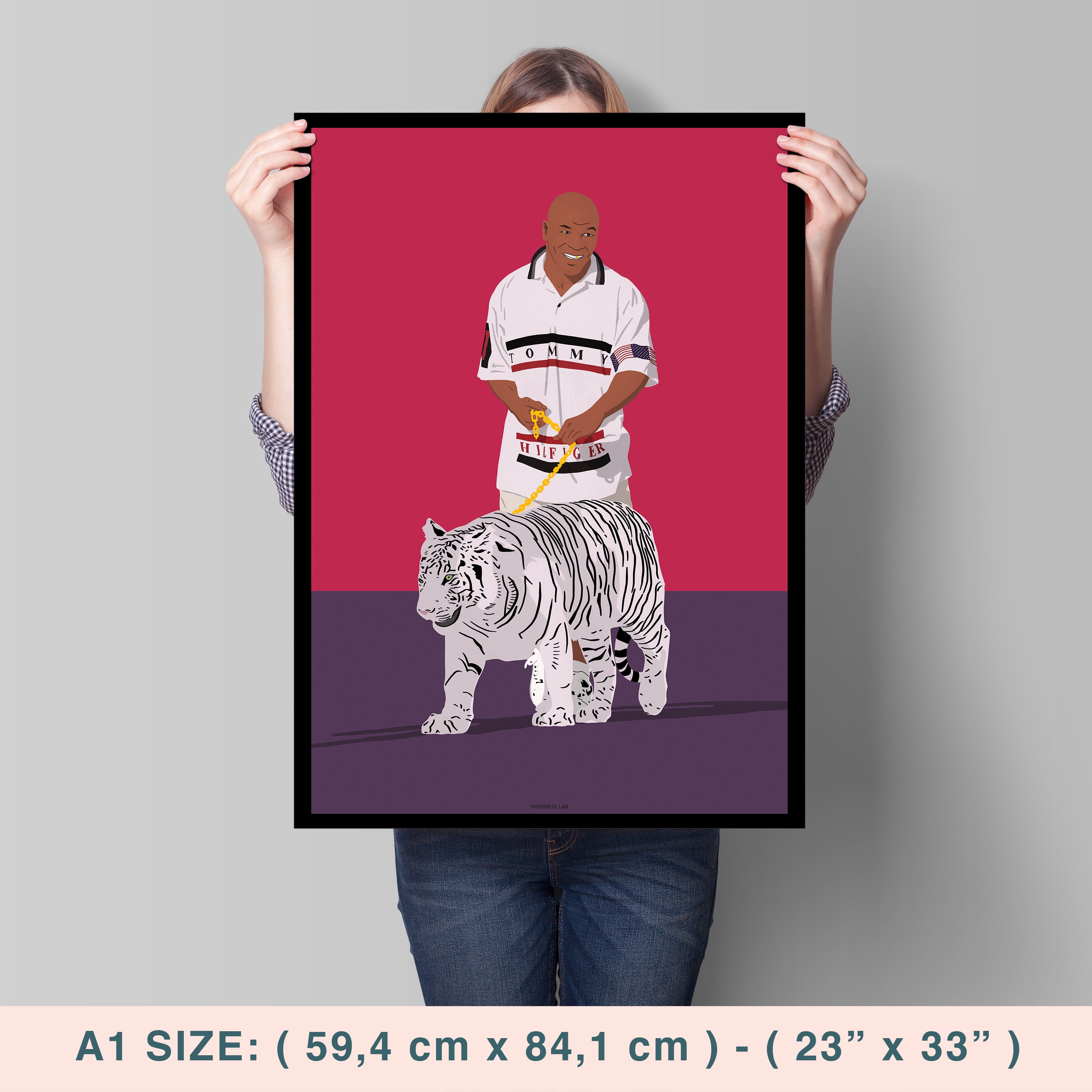 Mike Tyson and Tiger Art Print, Boxing Legend Illustration Poster - Etsy