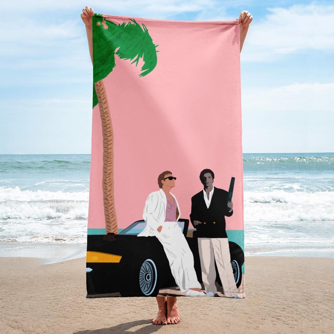 Miami Vice Beach Towel – 80s Retro Pool Towel – Synthwave Aesthetic ...
