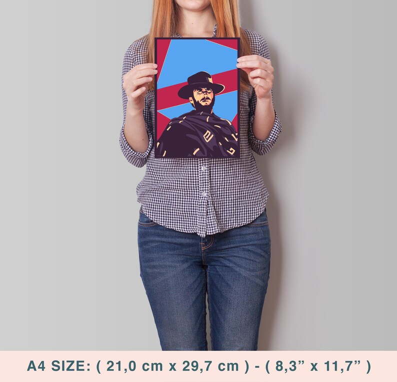 Clint Eastwood 'the Blondie' Art Print, Western Movie Poster - Etsy