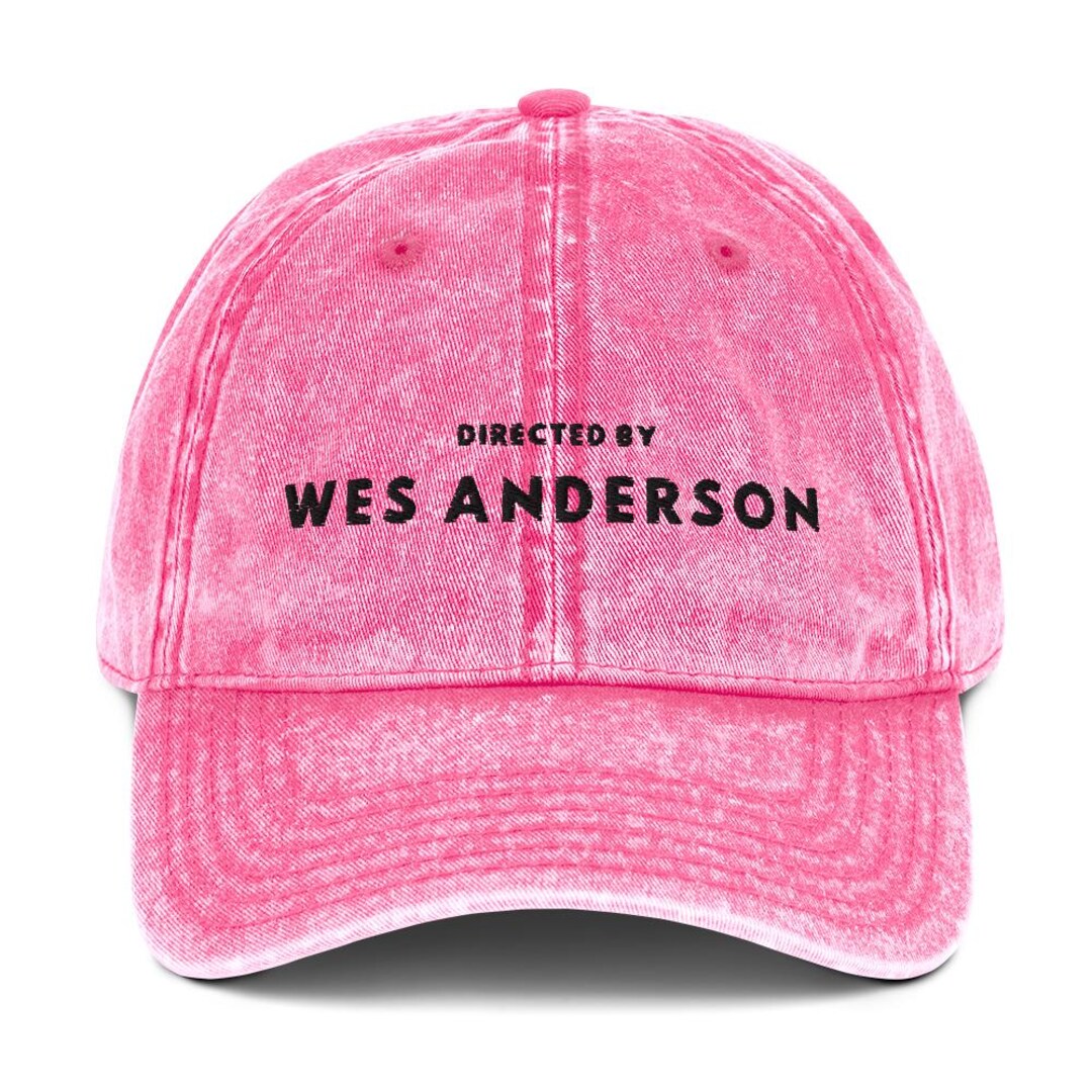 Directed by Wes Anderson, Hat Cinema Movie Embroidery Vintage Pink ...