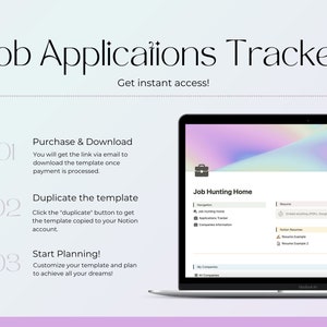 Job Applications Tracker Notion Template Digital Resume Digital ...