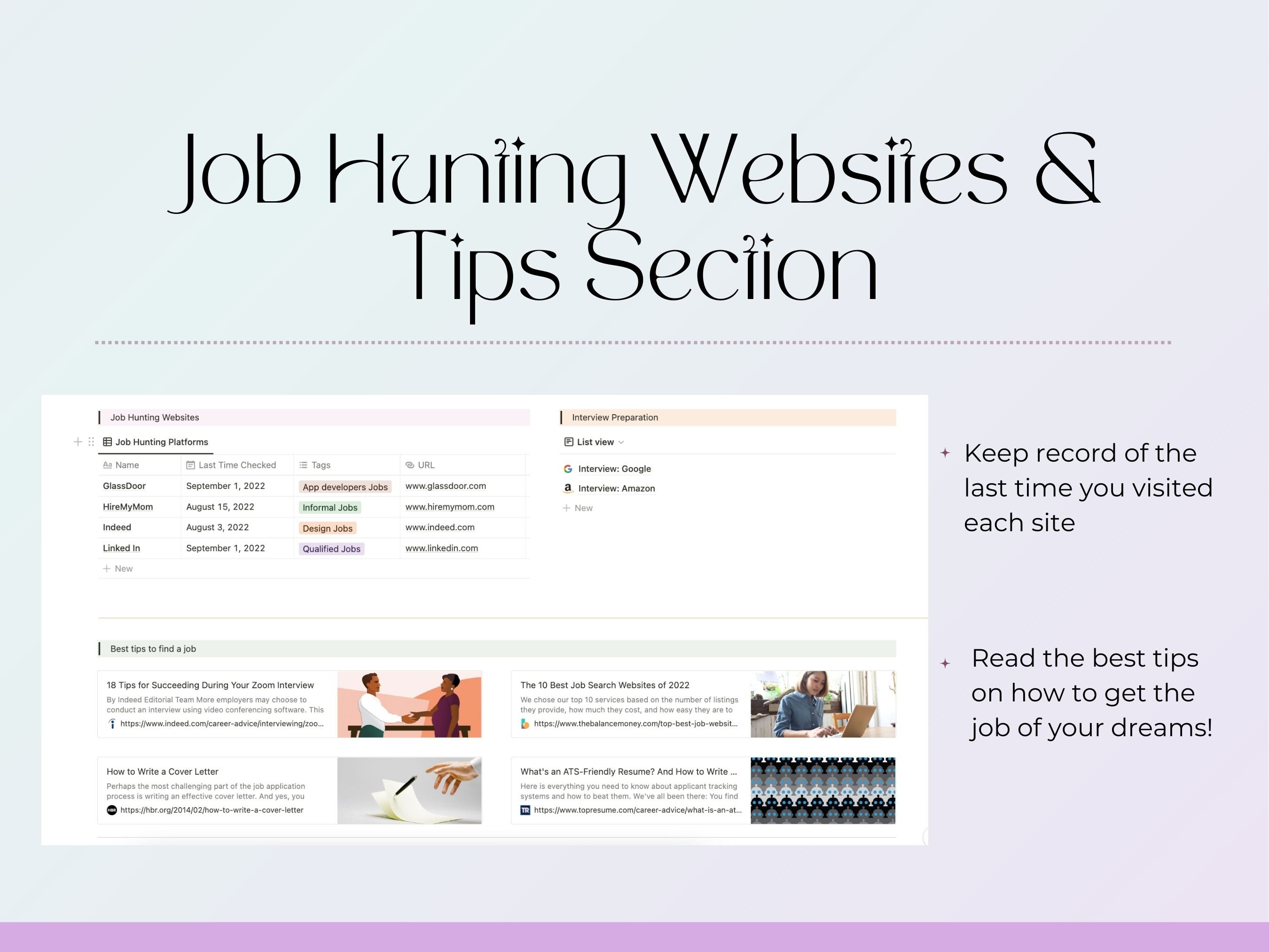 Job Applications Tracker Notion Template Digital Resume Digital ... Job Applications Tracker Notion Template Digital Resume Digital ...