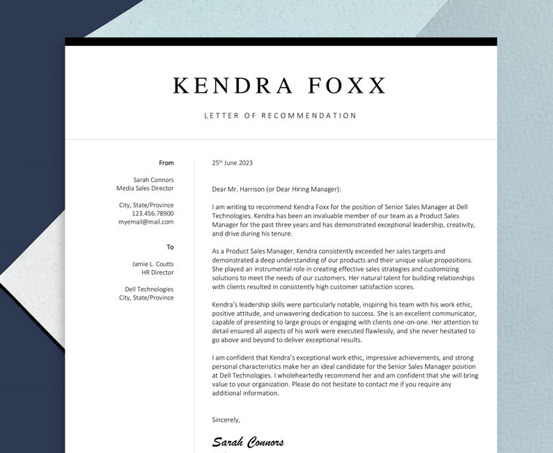 Stunning Executive Letter of Recommendation, Recommendation Letter ...