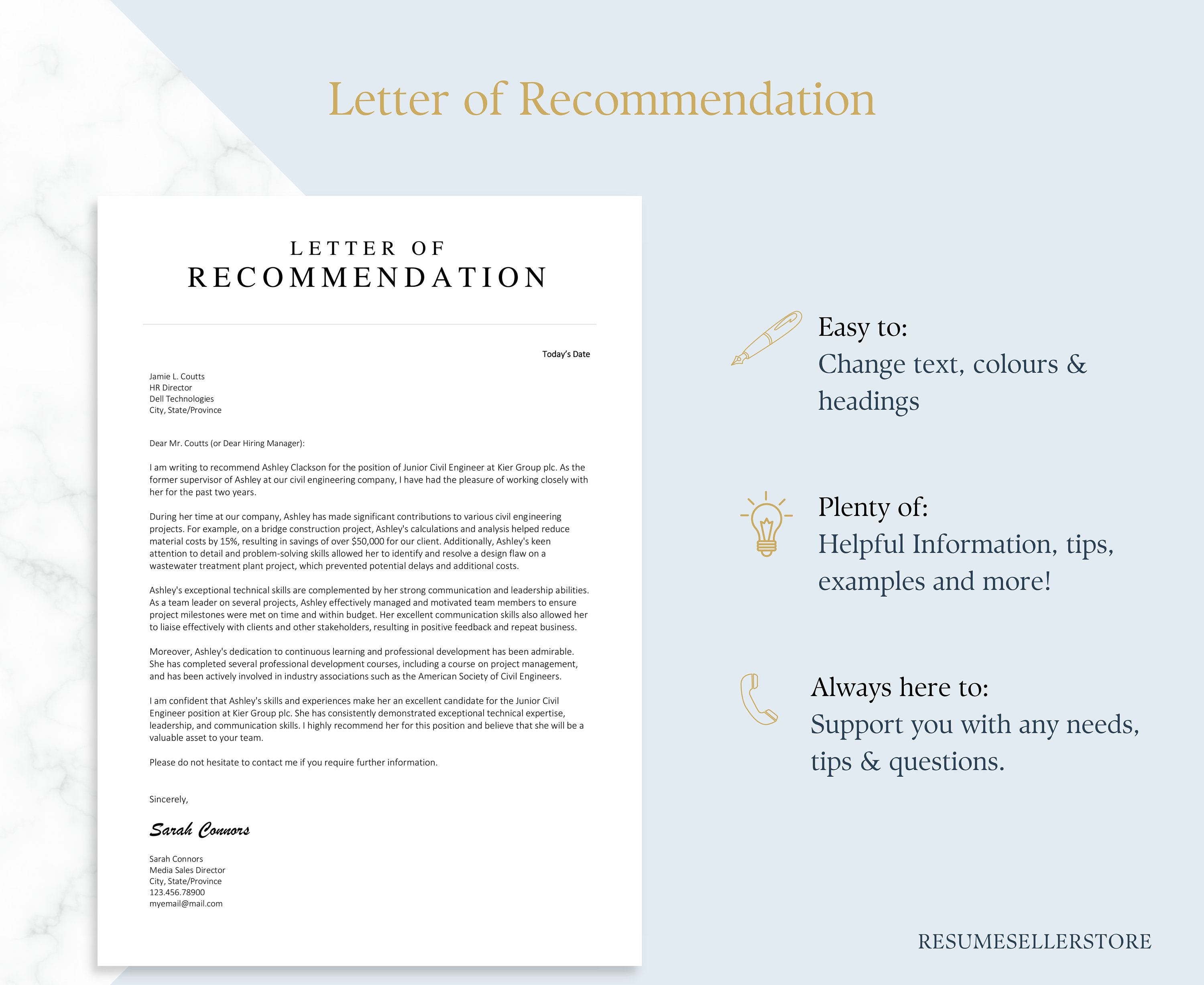 Smart Letter of Recommendation, Recommendation Letter Template ...