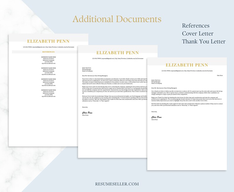 ATS Resume Template, Professional ATS Resume, CV Template, Cover Letter ...