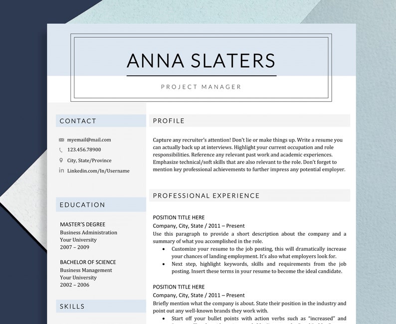 Clean Professional Resume Template, Clean Modern Executive Resume for ...