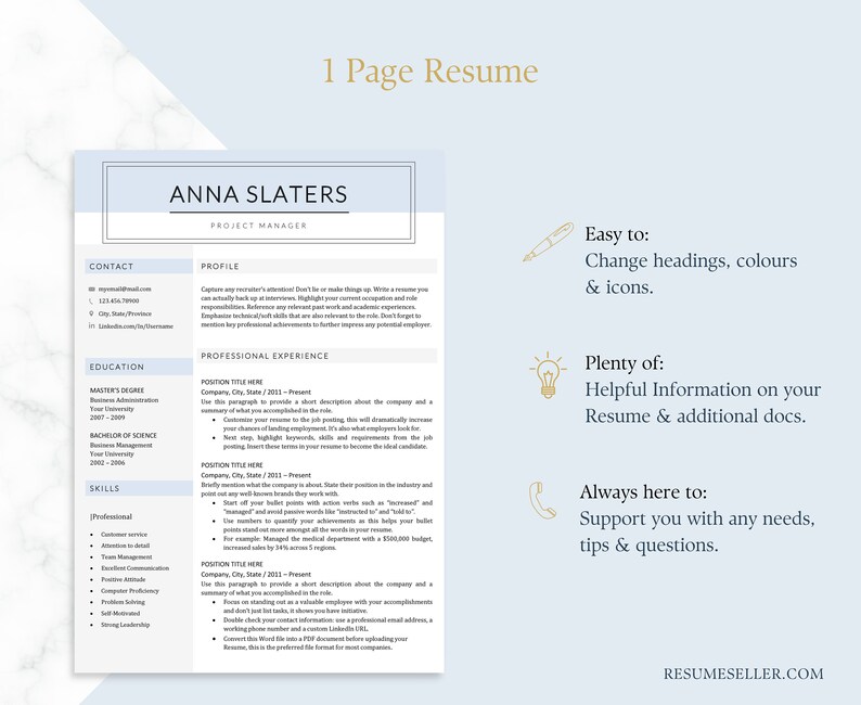 Clean Professional Resume Template, Clean Modern Executive Resume for ...