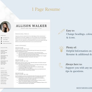 Creative Resume Template With Photo, Resume With Photo, CV With Picture, 1, 2, 3 Page Version ...