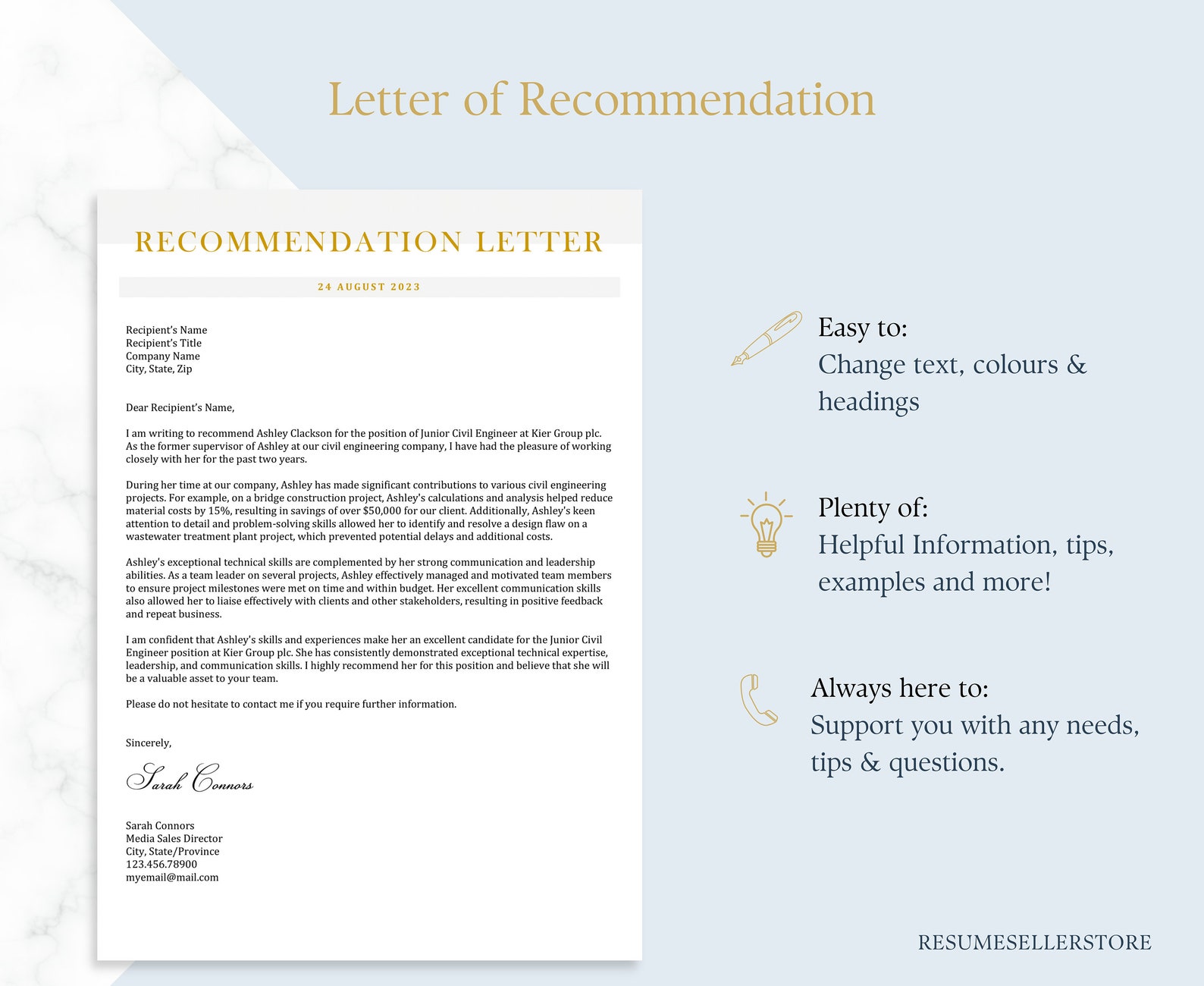 Letter of Recommendation, Personal Reference Letter Template ...