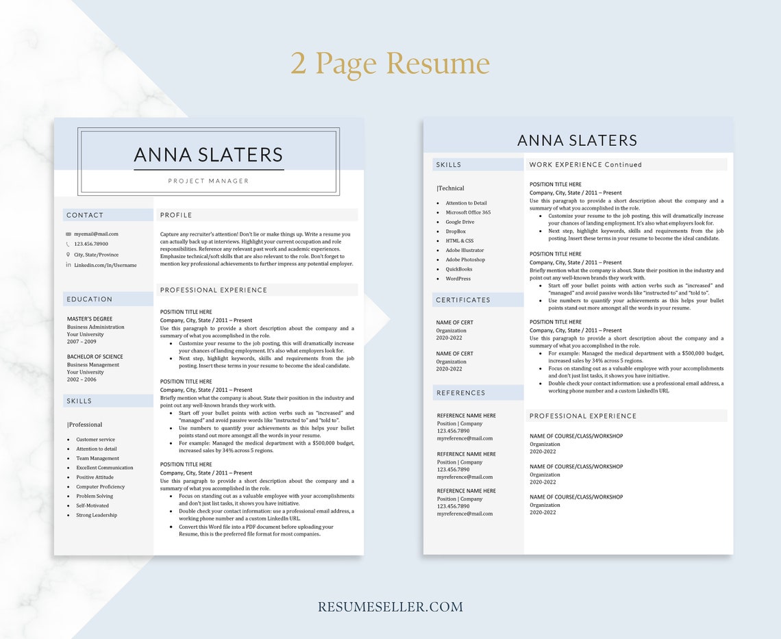 Clean Professional Resume Template, Clean Modern Executive Resume for ...