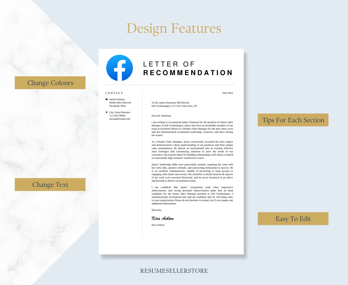 Recommendation Letter Template, Letter of Recommendation, Professional ...