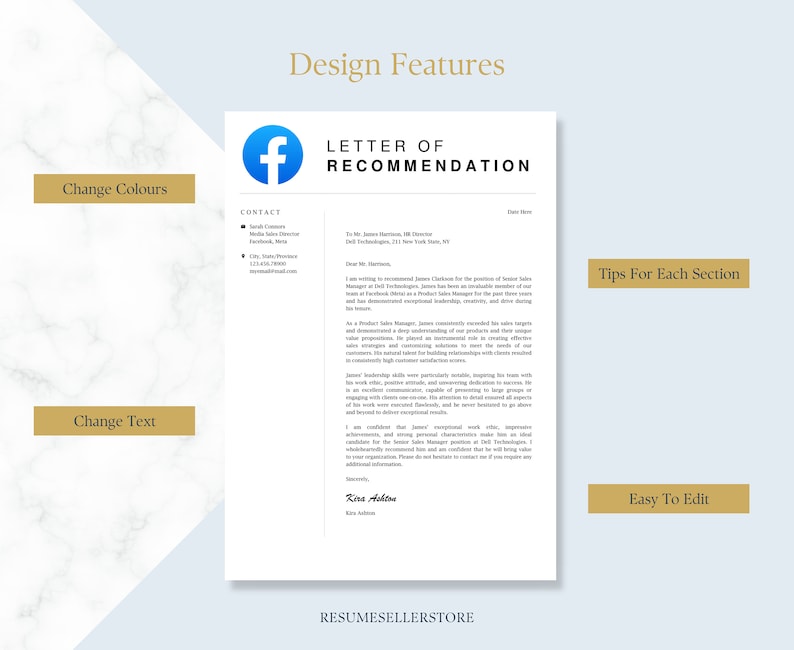 Recommendation Letter Template, Letter of Recommendation, Professional ...