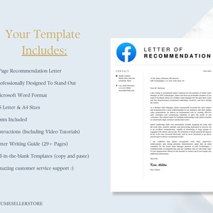 Recommendation Letter Template, Letter of Recommendation, Professional ...