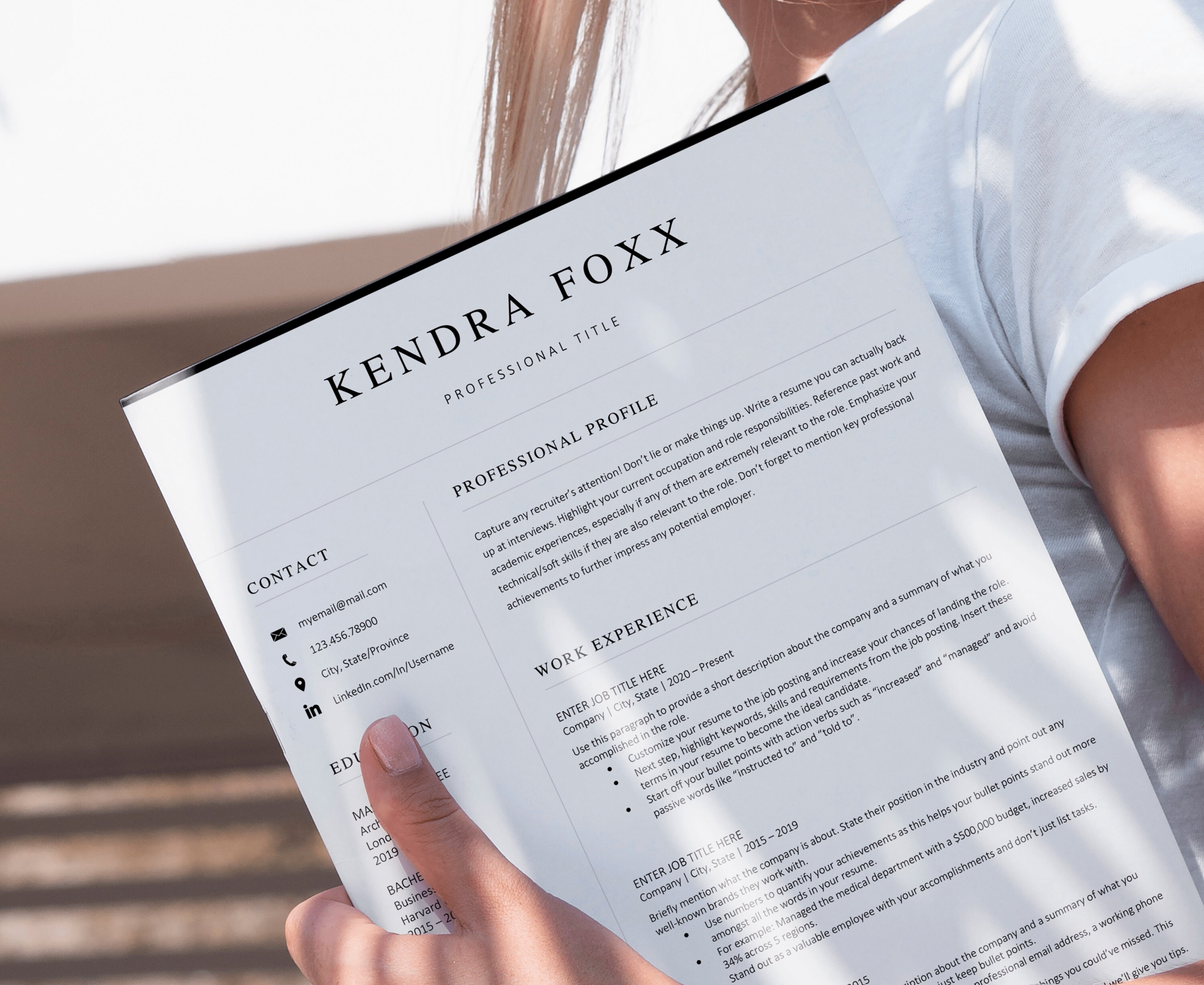 Professional Resume Template Design, Modern Executive CV 2022, Resume Template for Word, Job ...