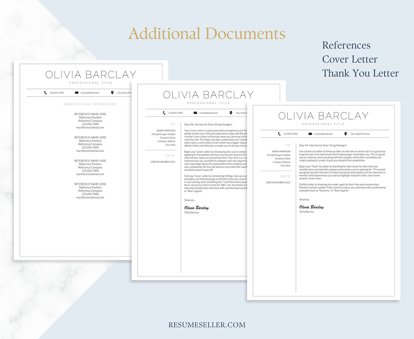 Clean Resume Template, Professional Resume, CV Template, Cover Letter ...