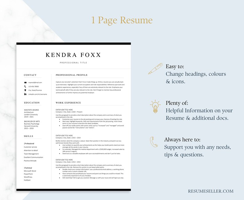 Professional Resume Template Design Modern Executive CV 2022 - Etsy ...