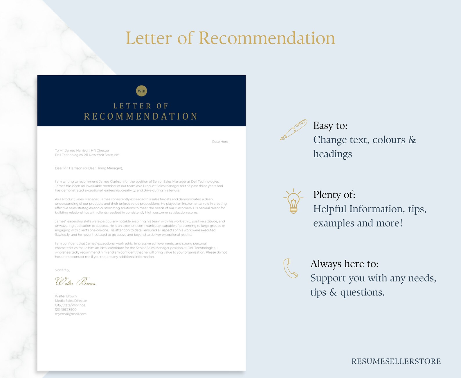 Professional Reference Letter Template, Letter of Recommendation ...