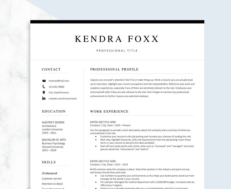 Professional Resume Template Design Modern Executive CV 2022 - Etsy ...